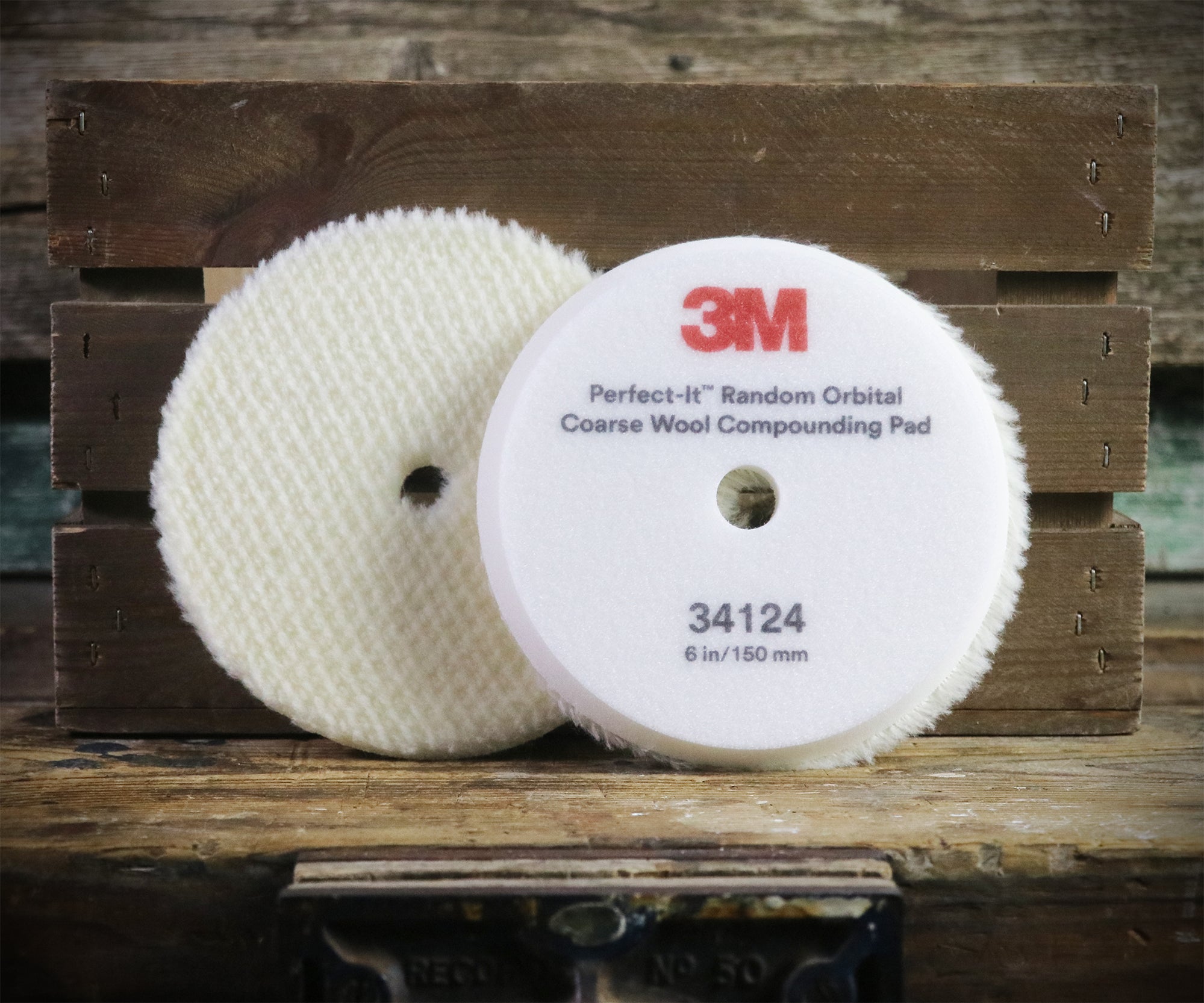 3M Perfect-It Random Orbital White Coarse-Grade Wool Compounding Pad ...